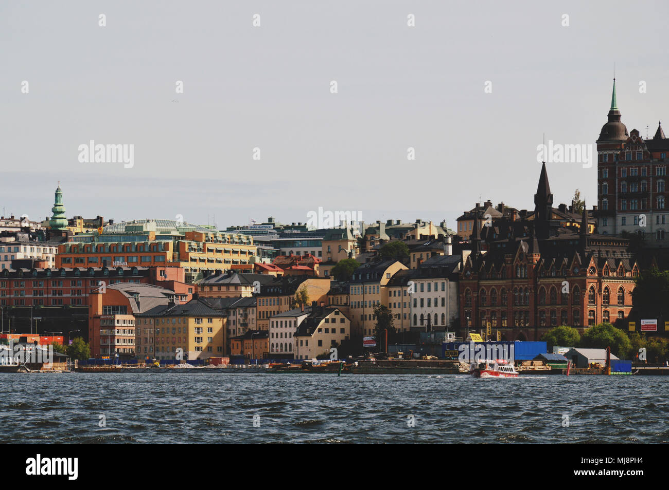 Cityscape view of Stockholm's old town in famous Gamla Stan area ...