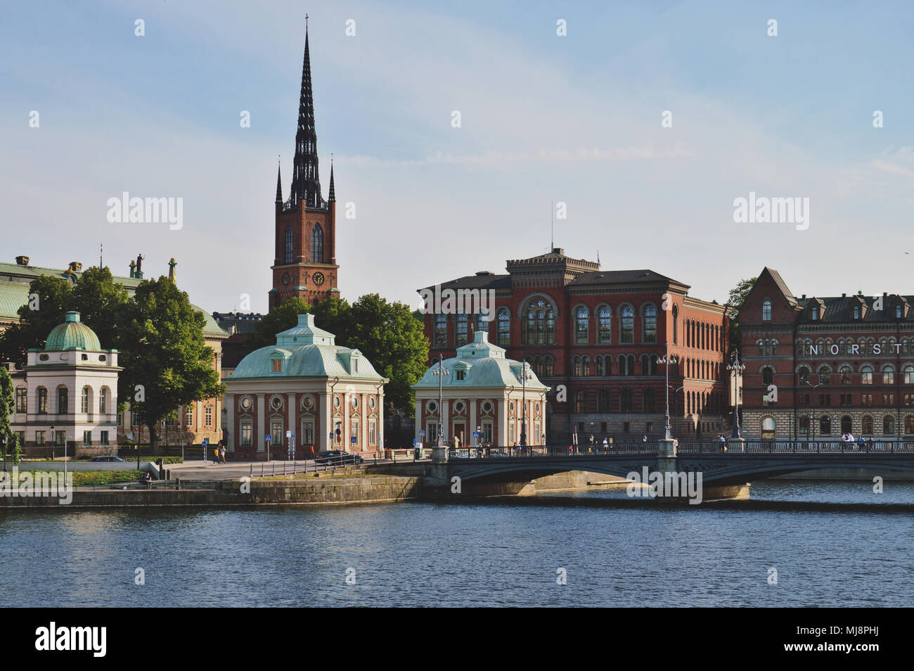 Cityscape view of Stockholm's old town in famous Gamla Stan area ...