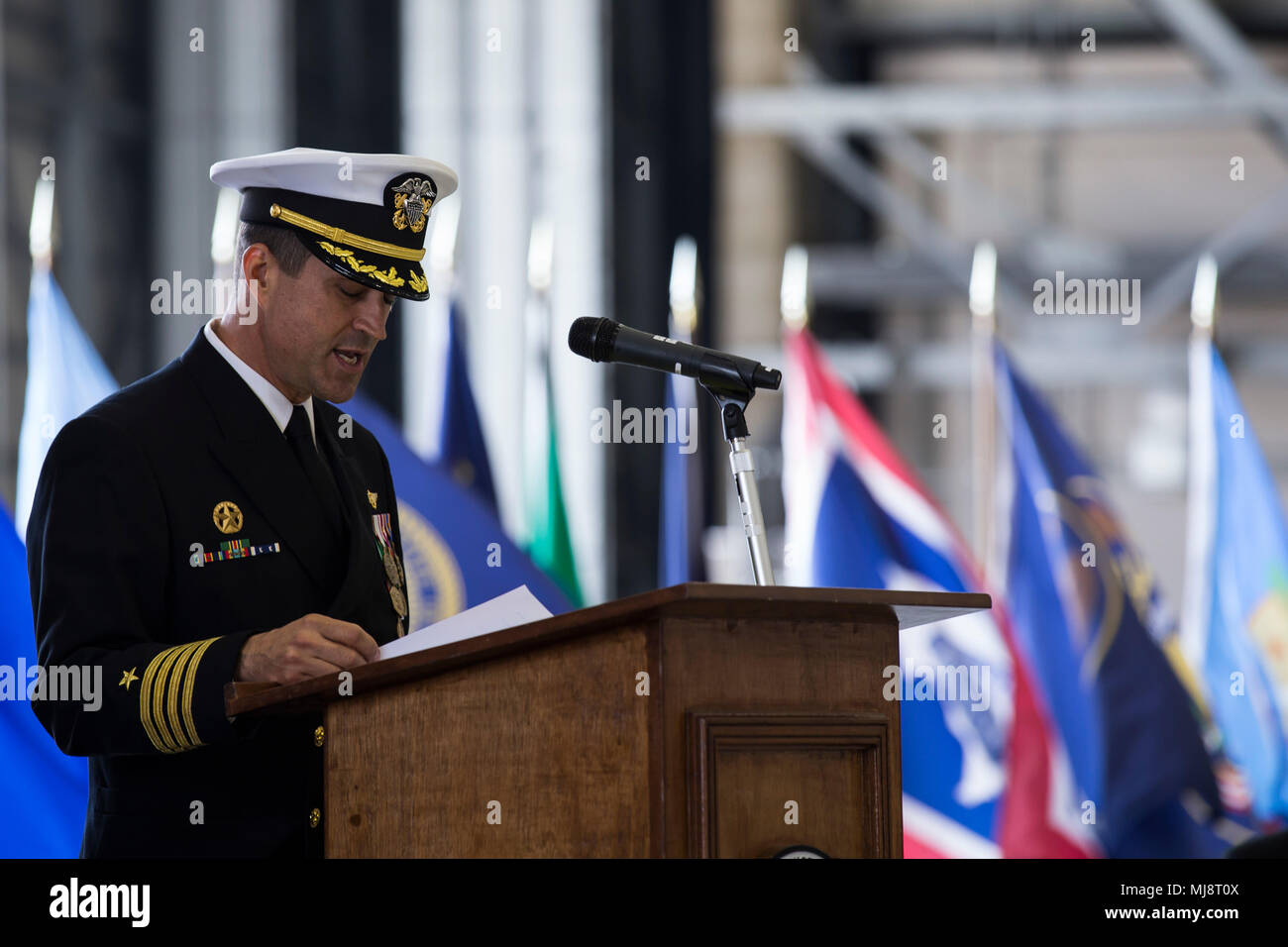 U.S. Navy Capt. Forrest Young, commanding officer of Carrier Air Wing ...