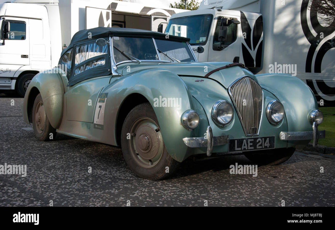 1947 Green Healy Westland Convertible Sports Car front offside right ...