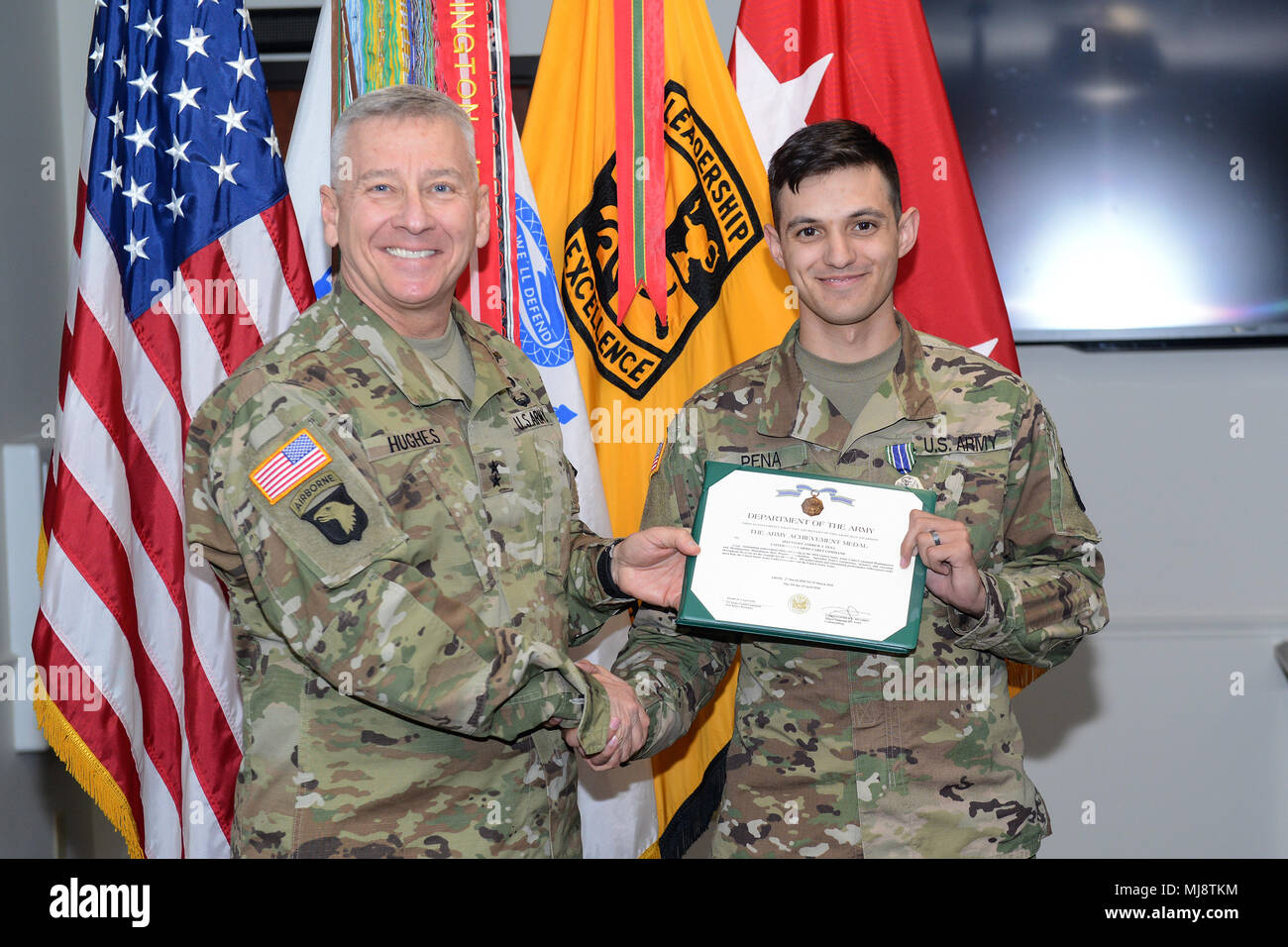 Fort Knox Commanding General Christopher Hughes presents SPC Andrew ...