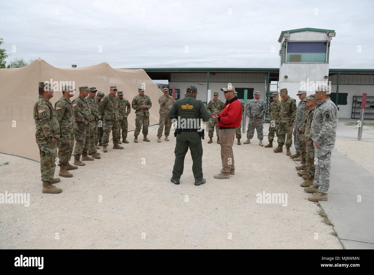 National Guard personnel observe as Del Rio Sector Border Patrol Agent ...