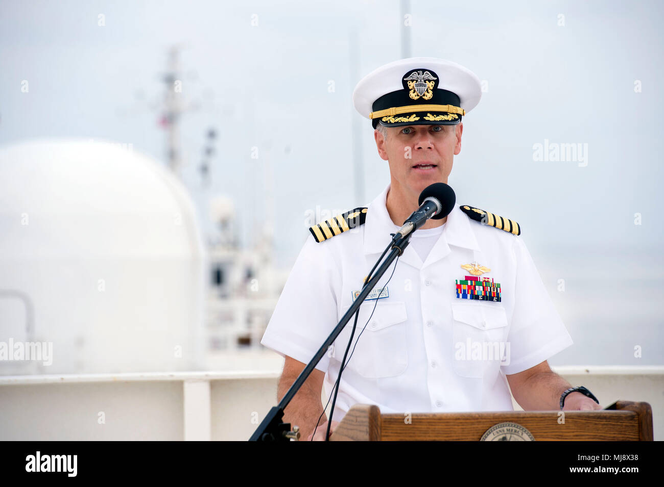 180421-N-FL910-0070 STRAIT OF MALACCA (April 21, 2018) Capt. Peter ...