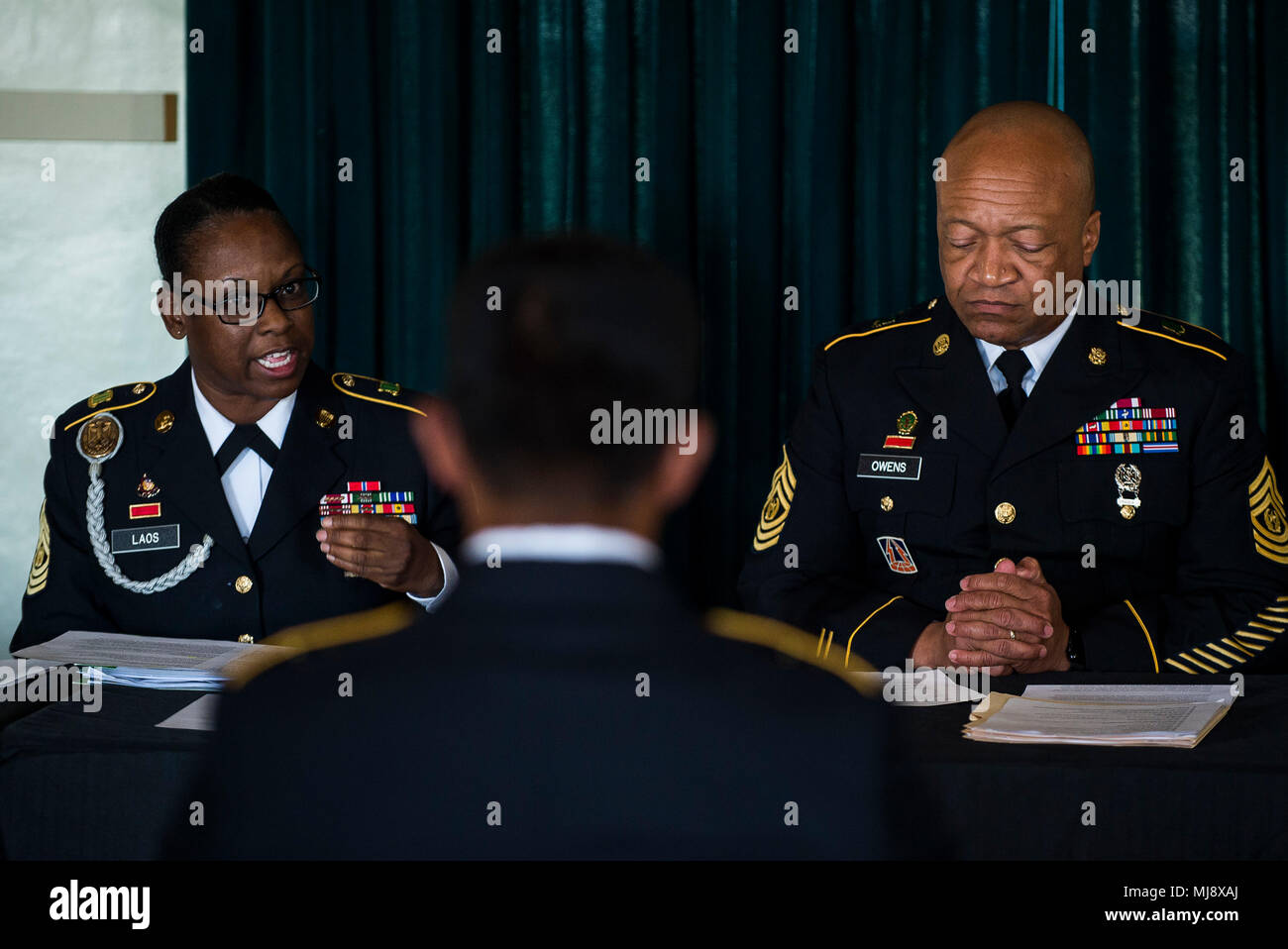 Command Sgt. Maj. Winsome Laos, command sergeant major of the 11th ...