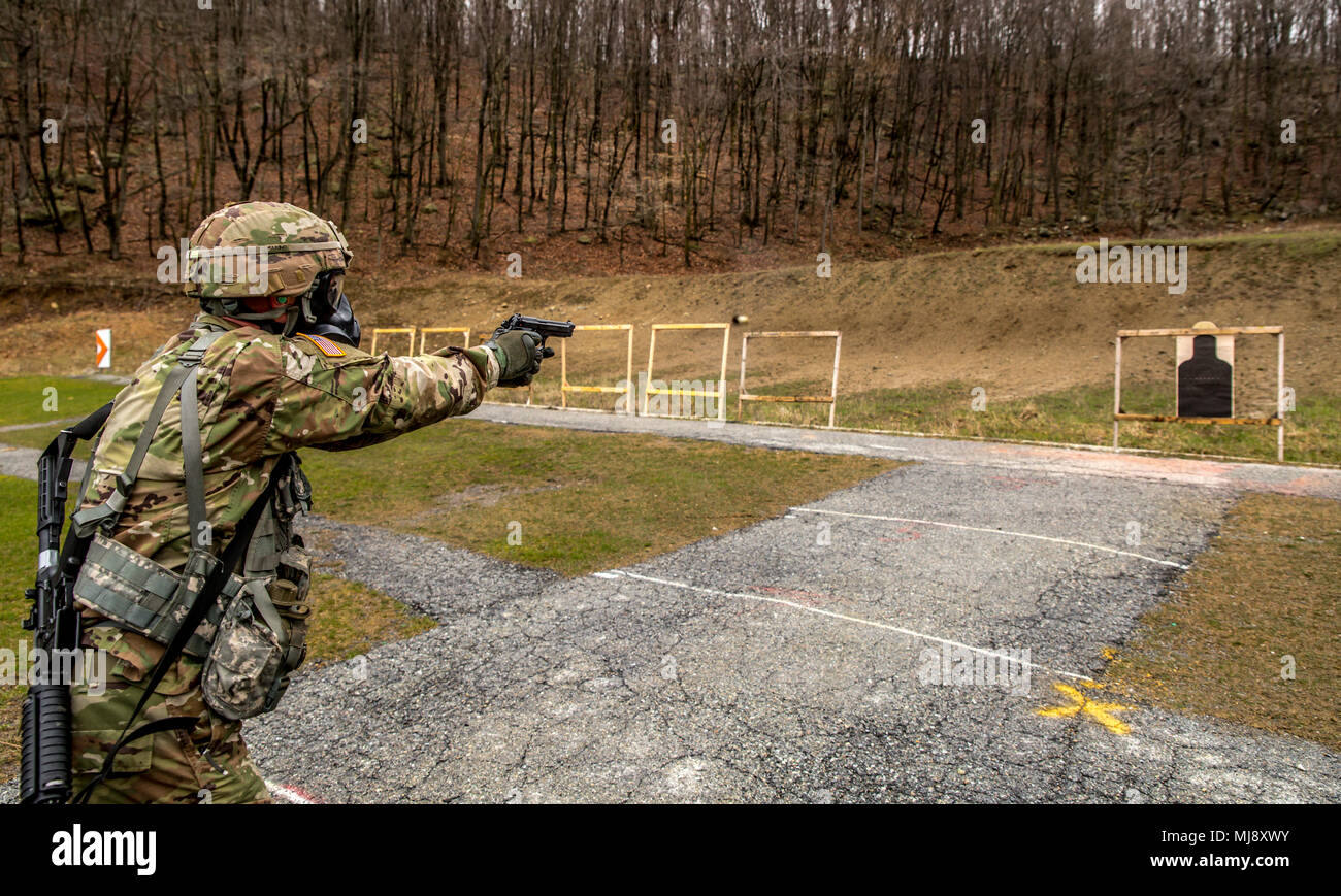 U.S. Army Spc. Robert Marino, a military police assigned to the 107th ...