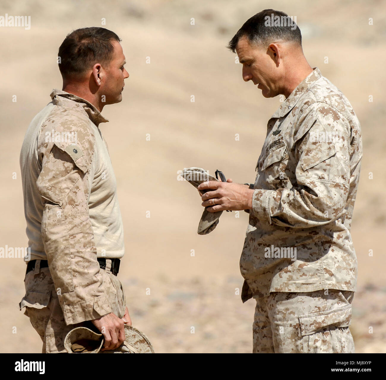 JORDAN (April 22, 2018) U.S. Marine Lt. Col. Marcus Mainz (left ...