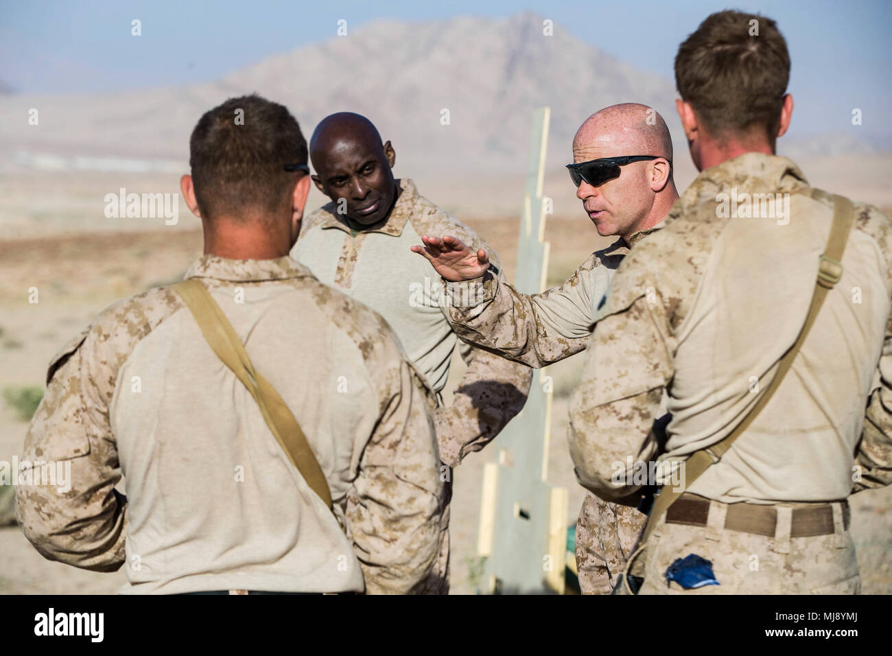 JORDAN (April 19, 2018) U.S. Marine Col. Farrell J. Sullivan, center ...