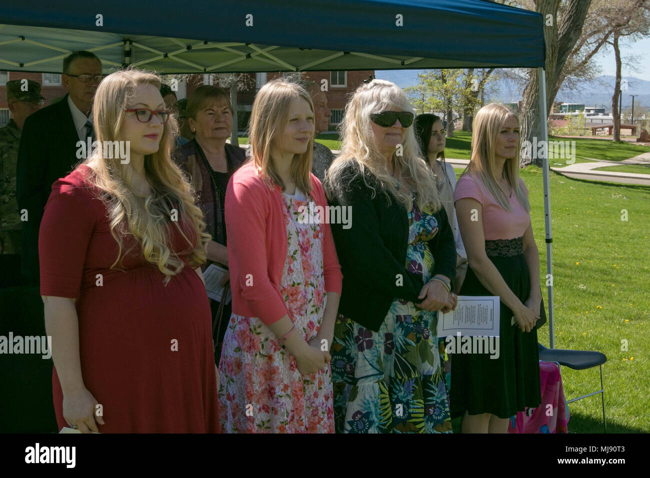 Family and friends of Capt. Benjamin Young, outgoing commander of ...