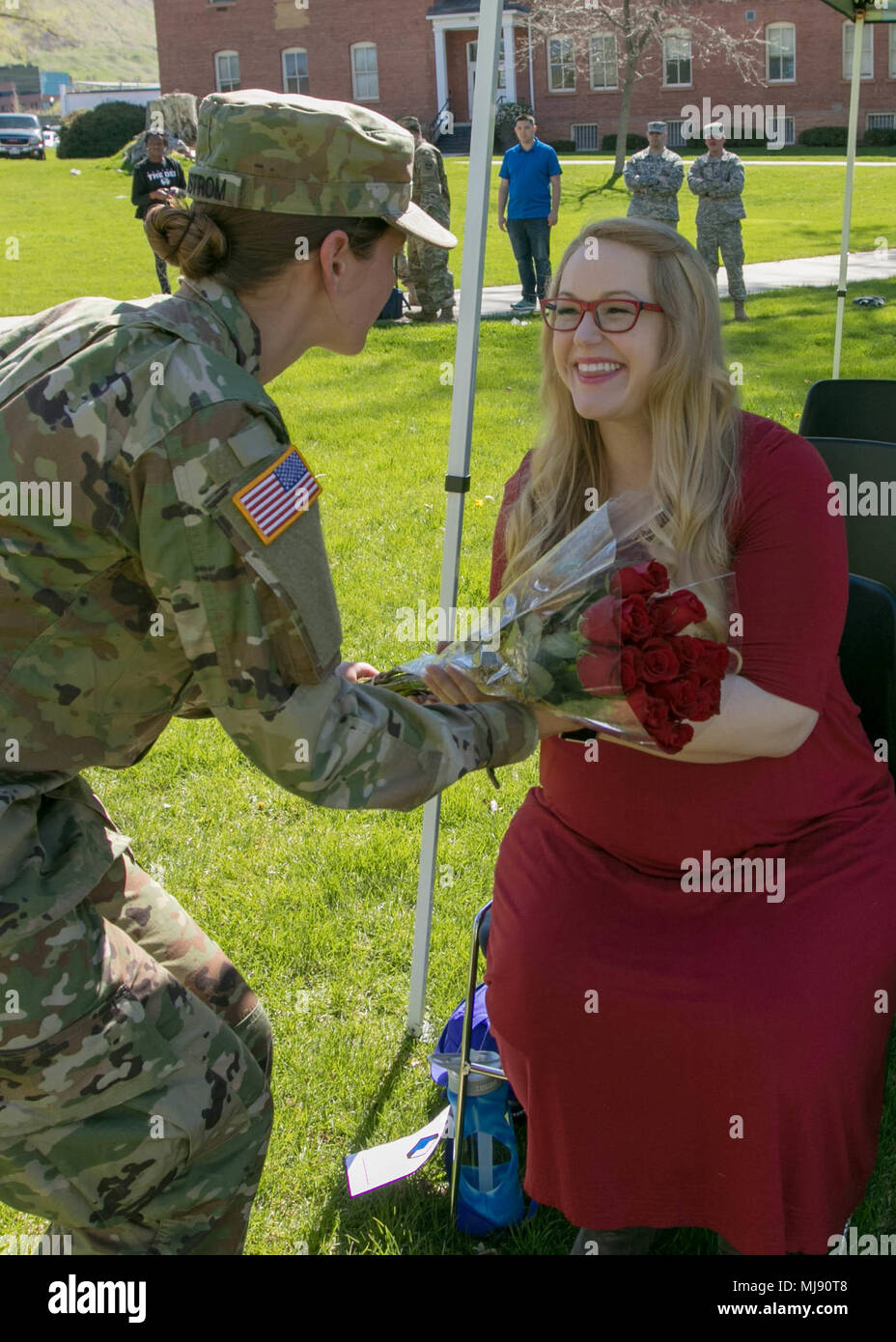 Caralee Young, wife of Capt. Benjamin Young, outgoing commander of ...