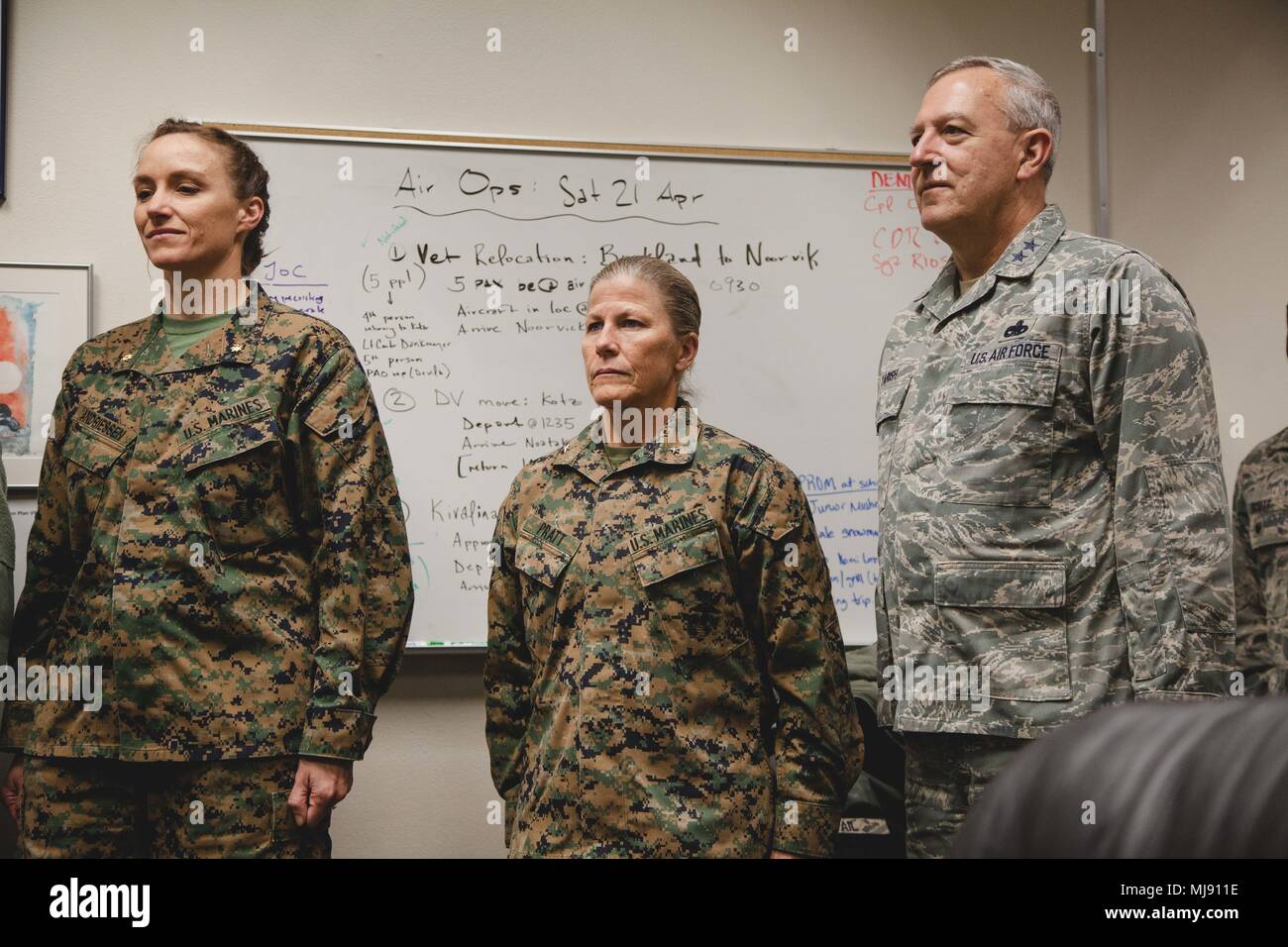 Brig. Gen. Helen G. Pratt (middle), commanding general of 4th Marine ...