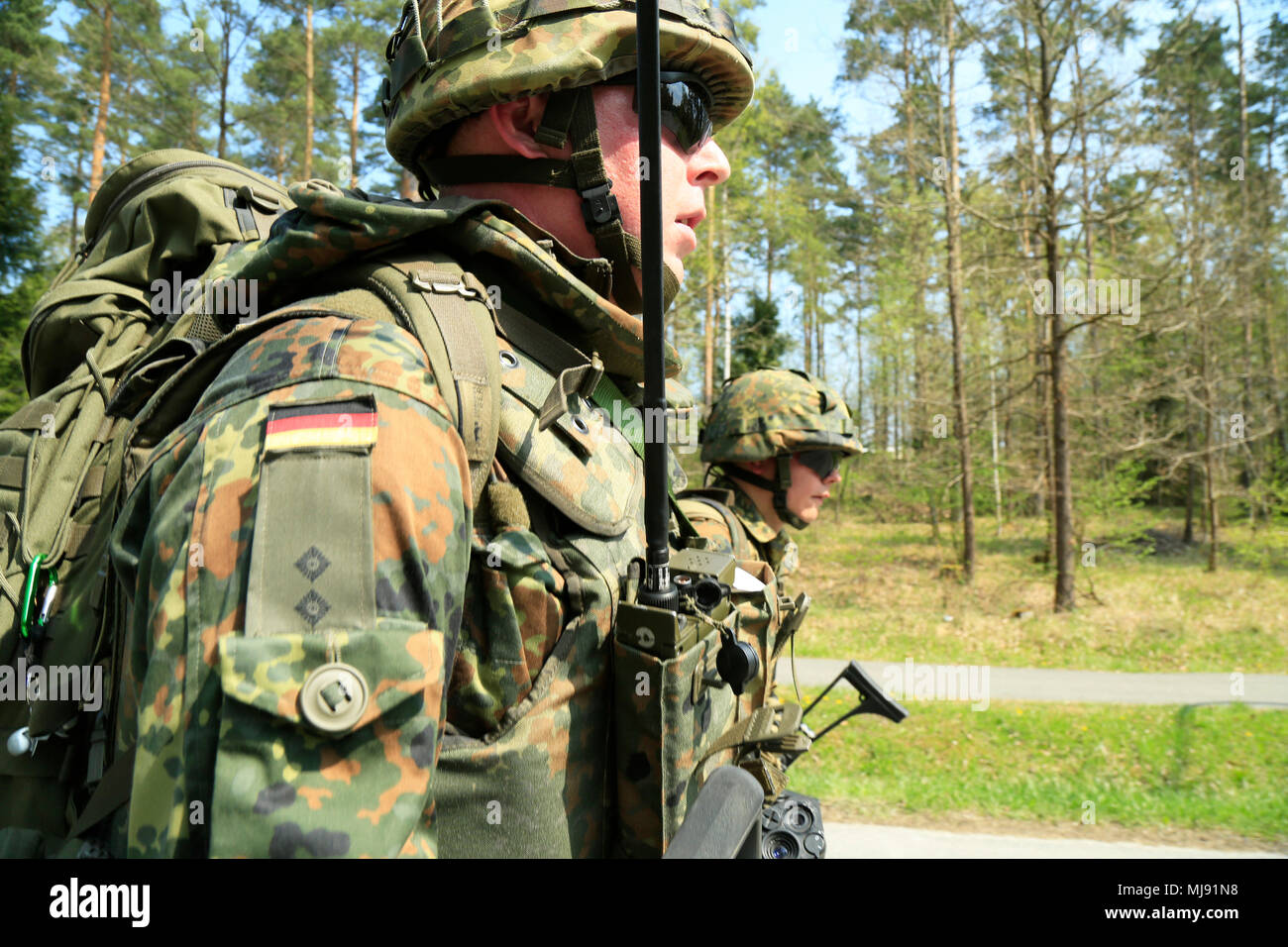 German soldiers assigned to 23rd Mountain Infantry Brigade participate ...