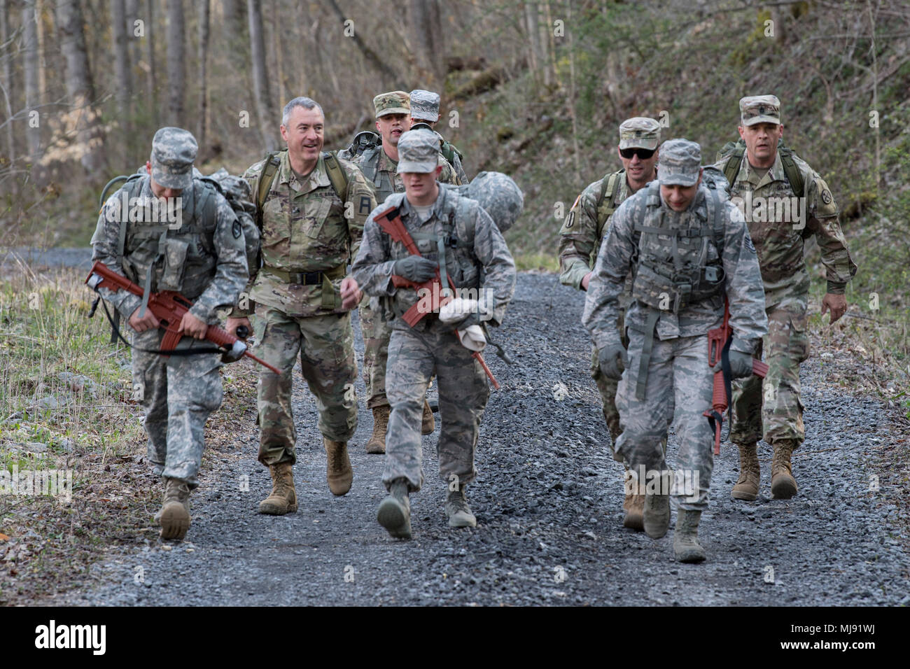 West Virginia National Guard Soldiers and Airmen, accompanied by Brig ...