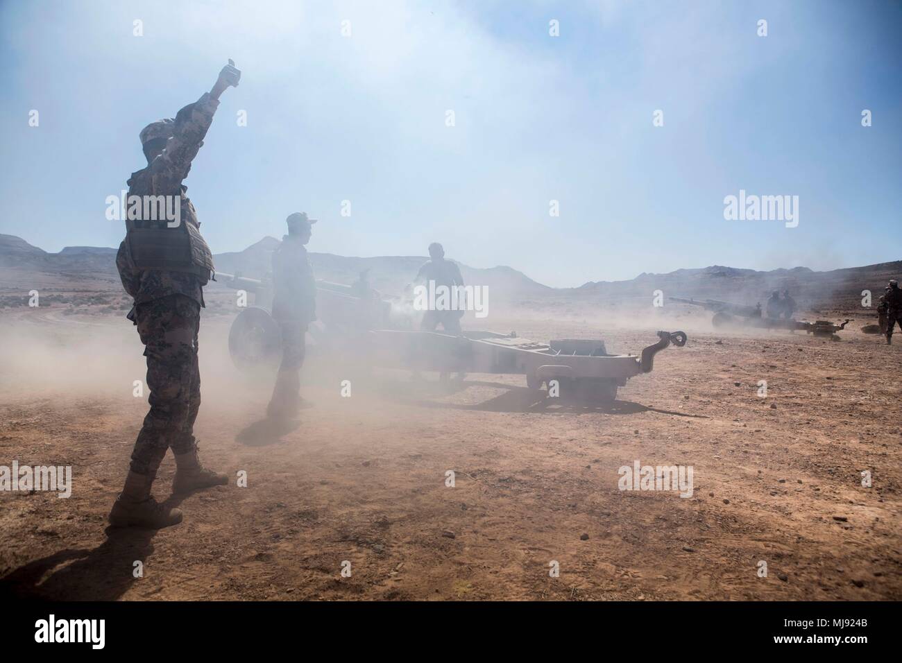 AL QUWAYRAH, JORDAN (April 23, 2018) U.S. Marines assigned to Battalion ...