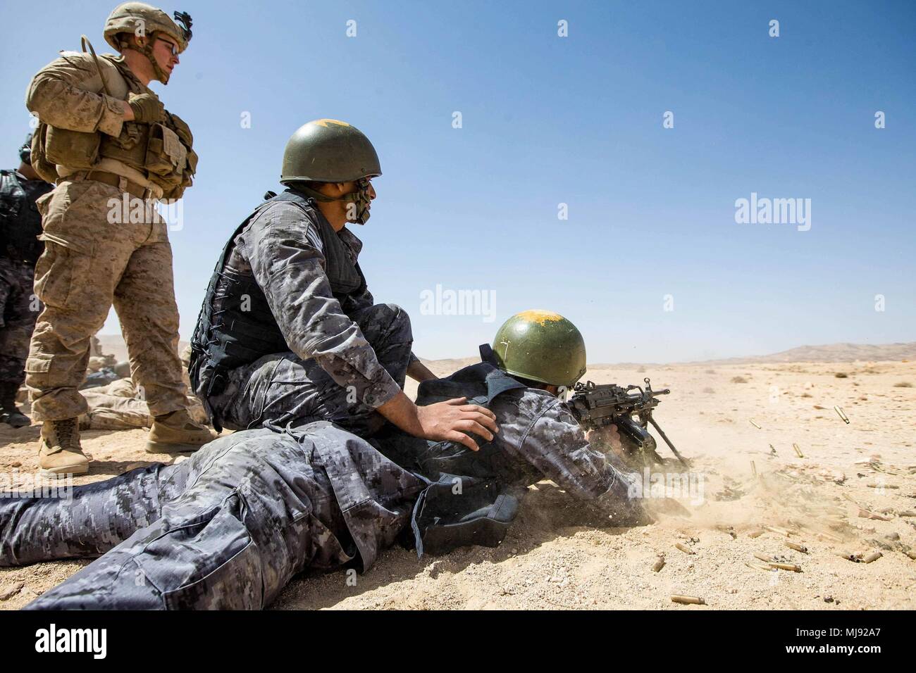 JORDAN (April 19, 2018) Jordanian Marines assigned to 3rd Company, 77th ...