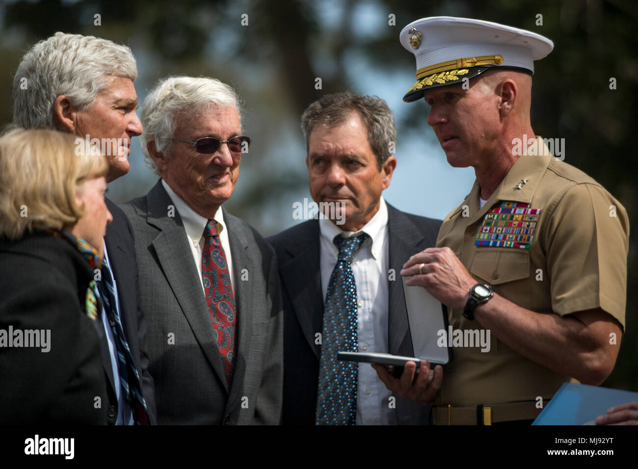 U.S. Marine Corps Maj. Gen. Eric M. Smith, right, the commanding ...