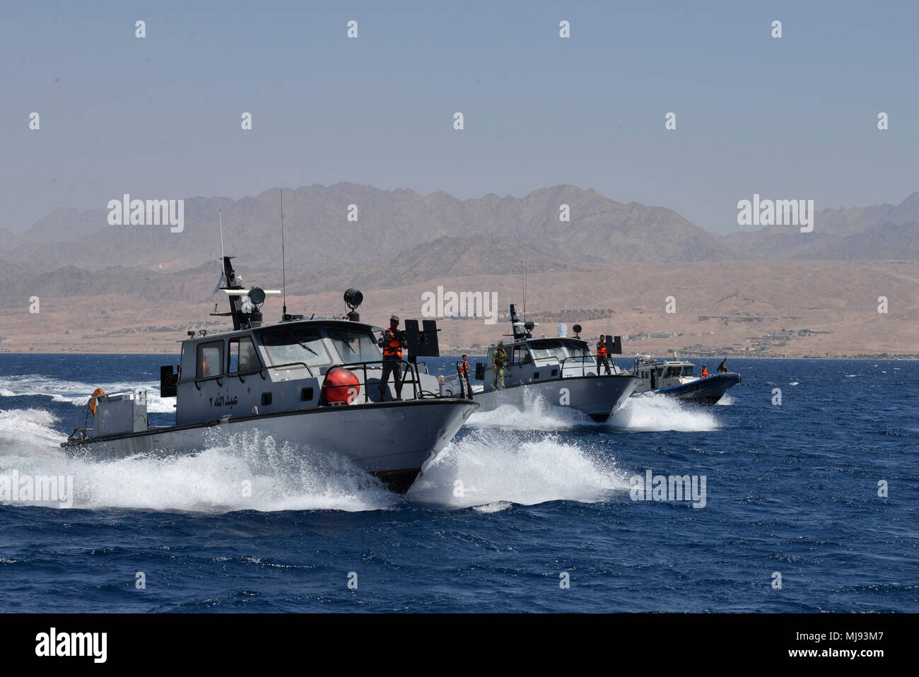 AQABA, Jordan (April 22, 2018) -- Three Royal Jordanian patrol boats ...
