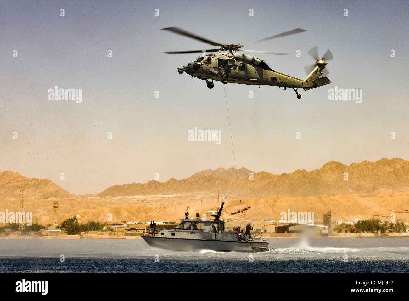AQABA, Jordan (April 24, 2018) -- A MH-60S with Helicopter Sea Combat ...