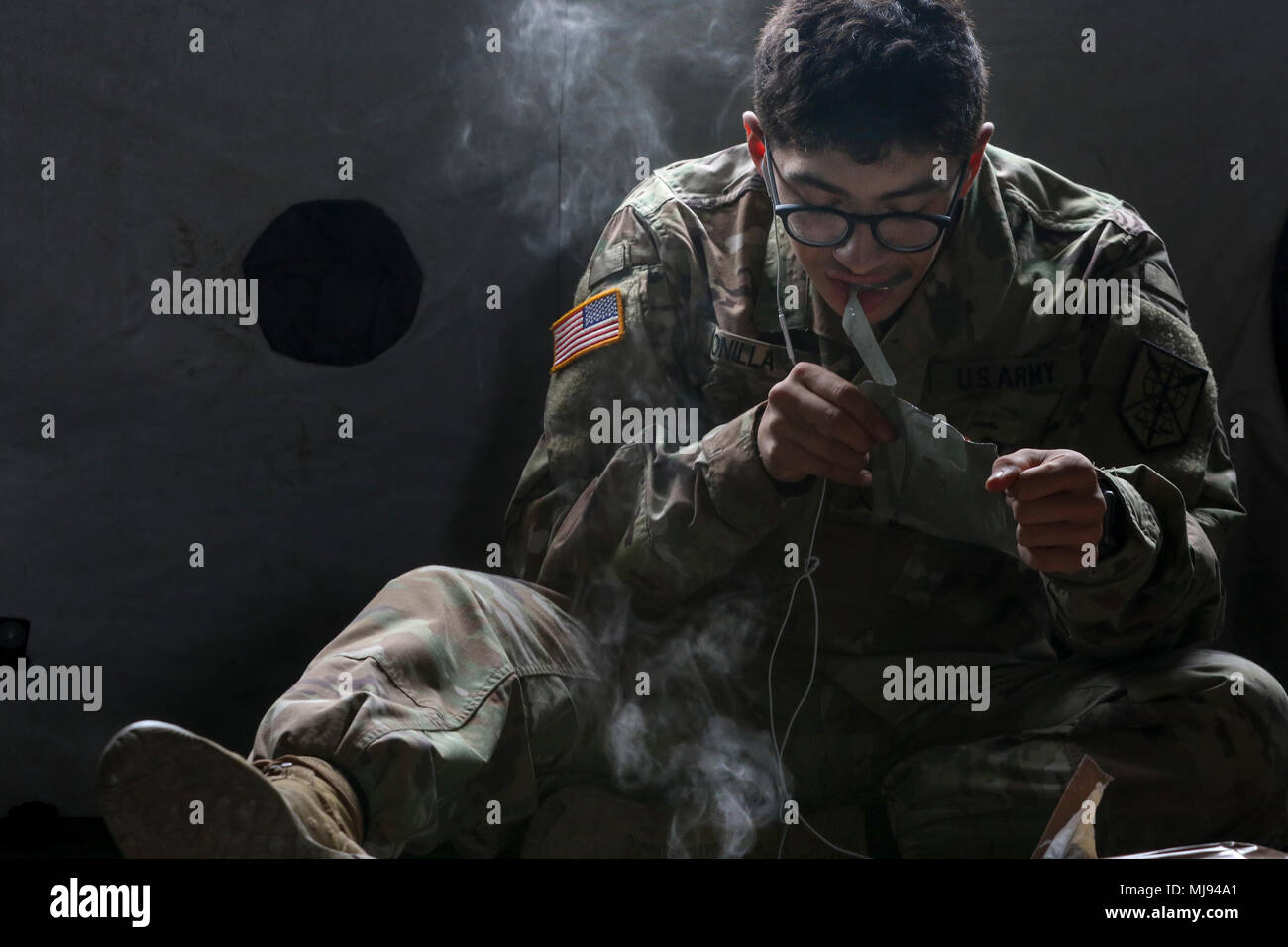 U.S. Army Pfc. Anderson Bonilla, a paralegal assigned to Headquarters ...