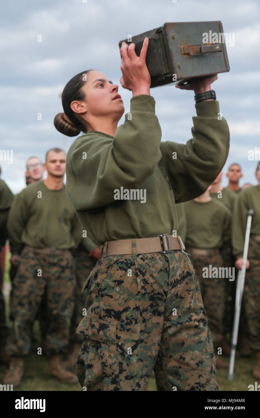 U.S. Marine Corps Pvt. Shanna Bennett with platoon 4014, Oscar Company ...