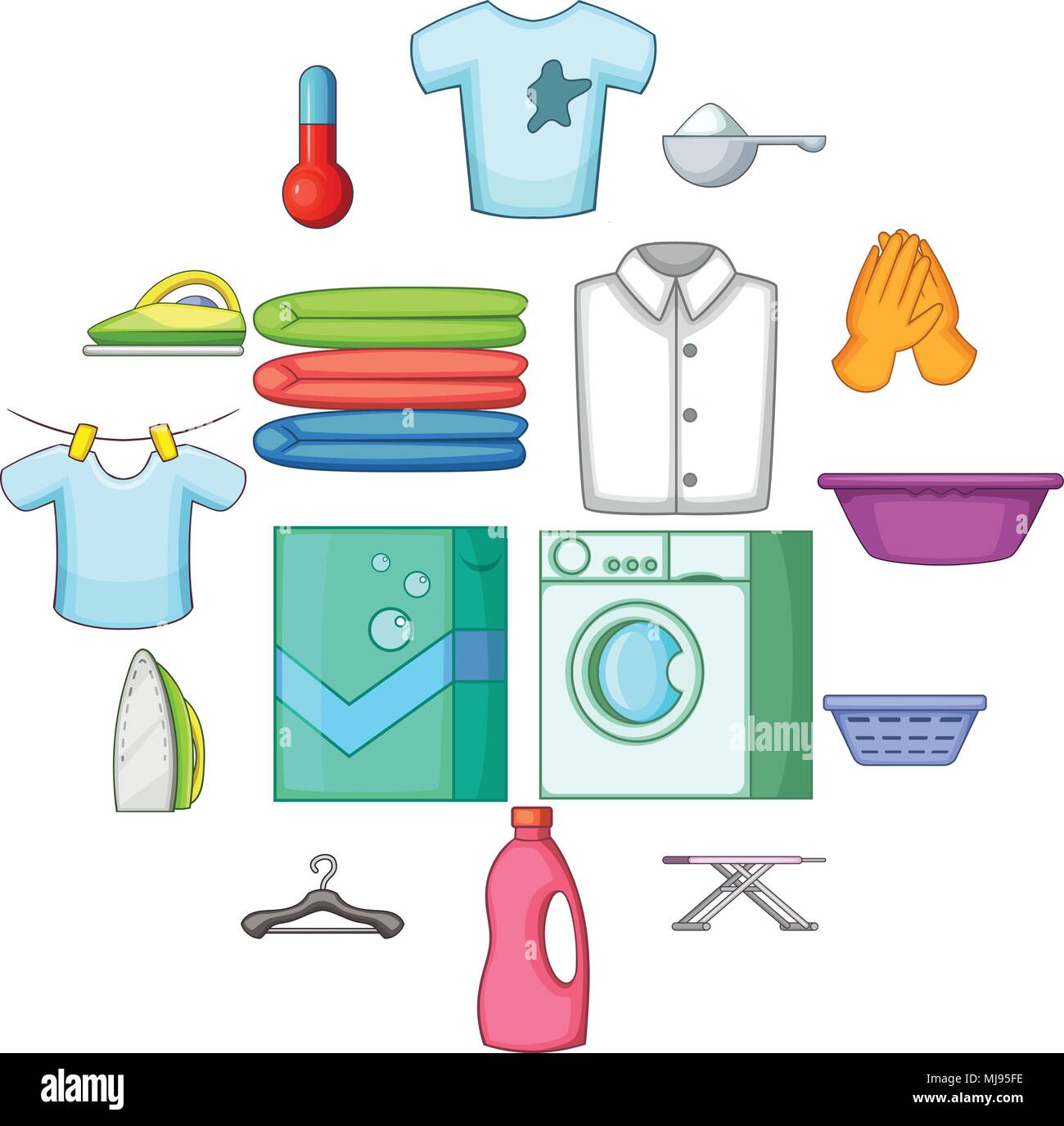 Laundry icons set cartoon Stock Vector Images - Alamy
