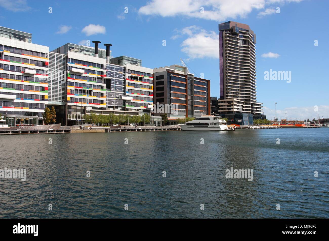 Skyline of Melbourne, Australia. Modern architecture of the Docklands ...