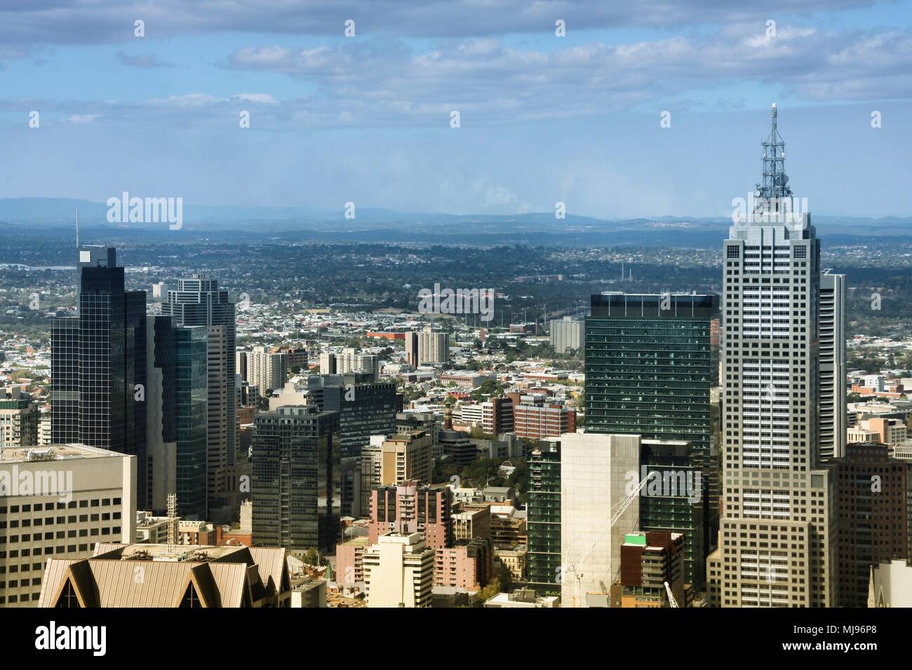 Melbourne skyline - city in Australia. Modern architecture aerial view ...