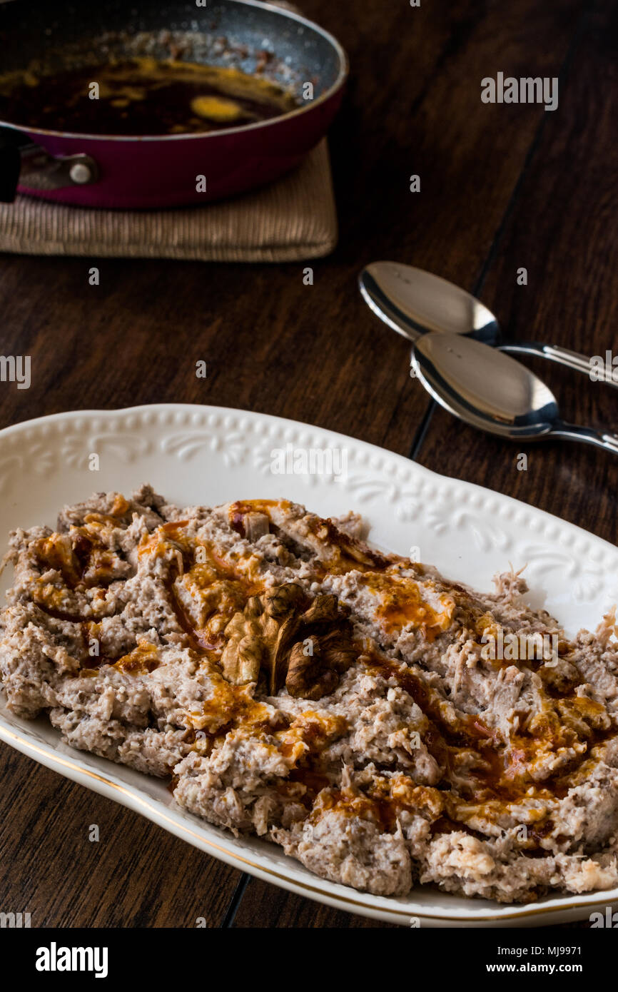 Circassian chicken / Cerkez (Cerkes) Tavugu on woden surface Stock ...