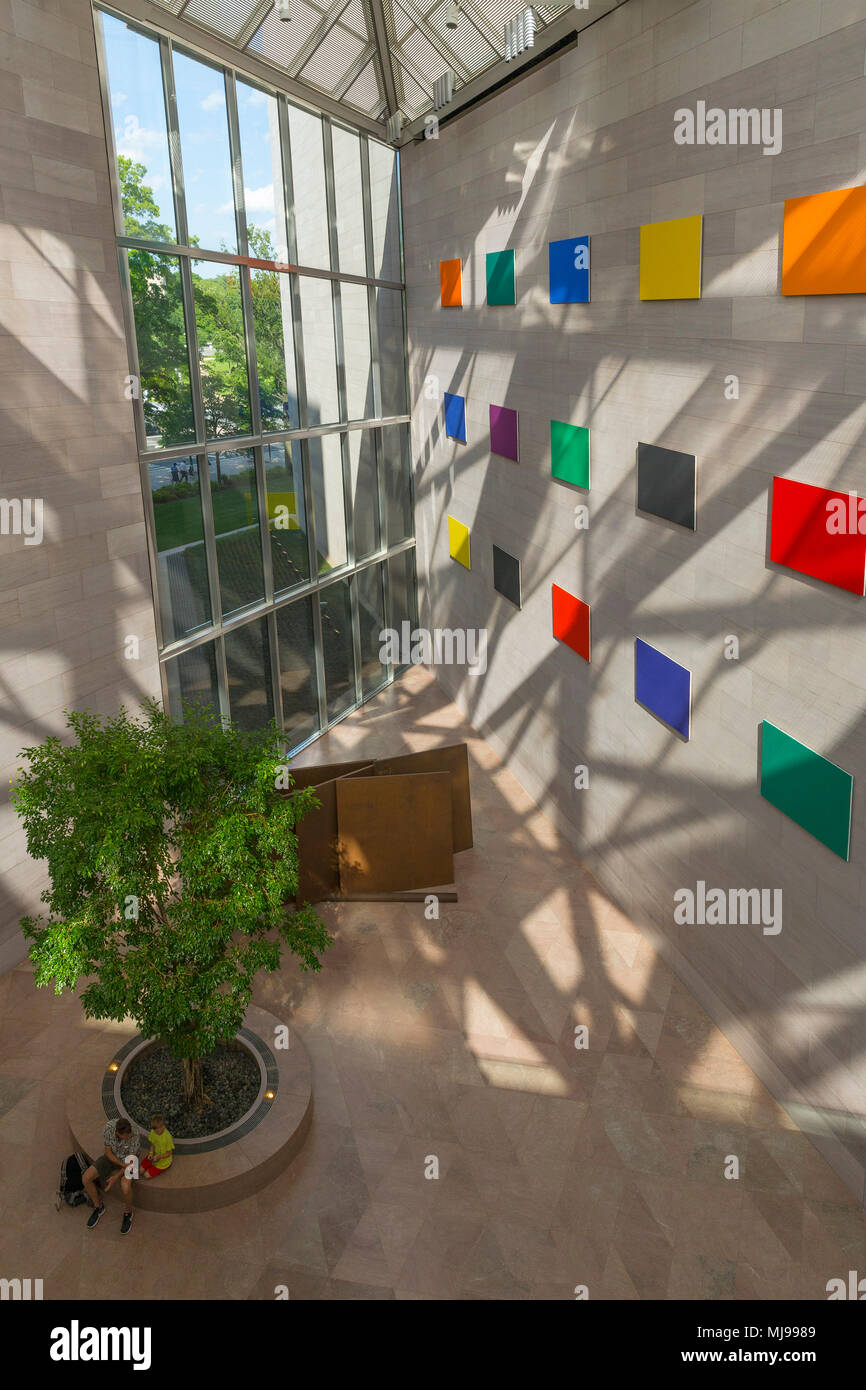 Visitors in the East Wing relaxing, interior, East Building, National ...