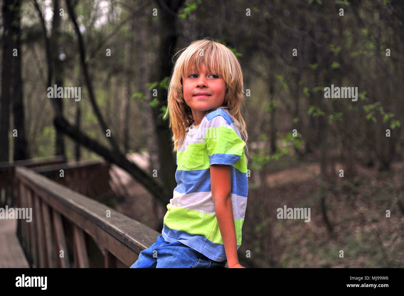Boy in the forest hi-res stock photography and images - Alamy