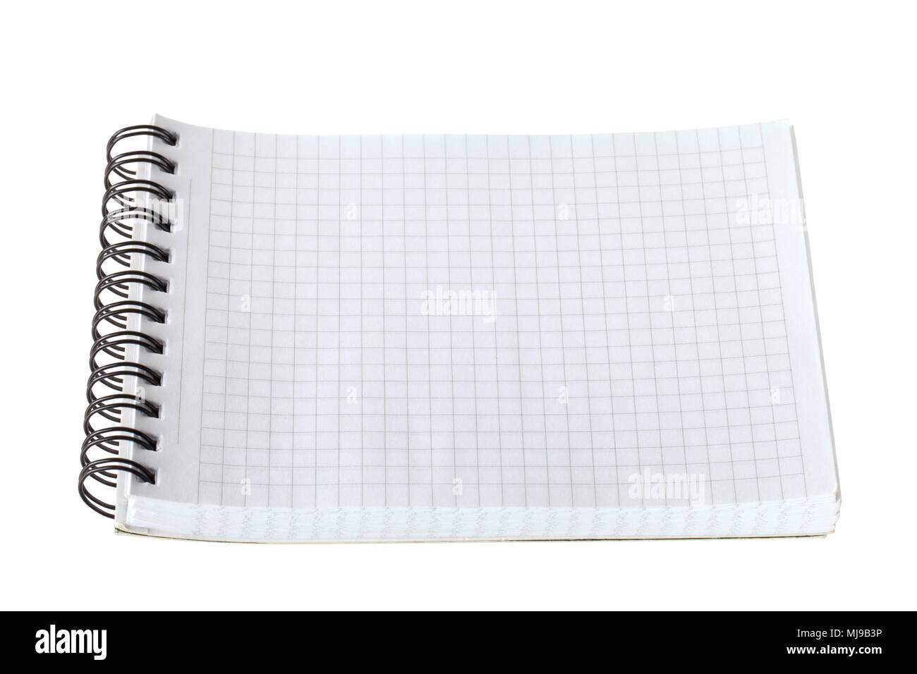 Notepad with spring isolated on white background. Clipping path Stock ...