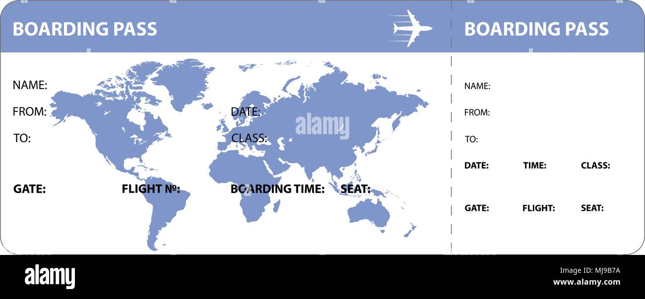 Blue boarding pass Stock Vector Image & Art - Alamy