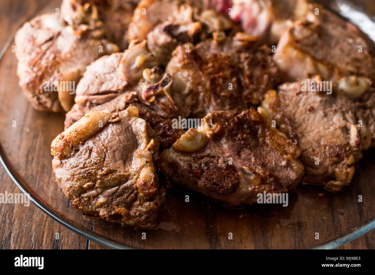 Lamb Meat Slices in glass bowl Stock Photo - Alamy