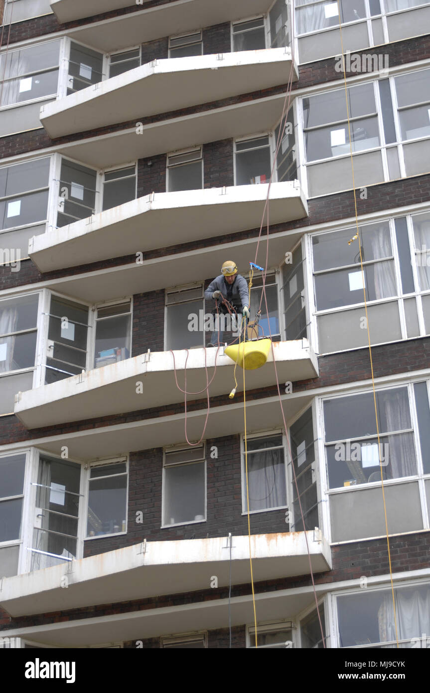 High rise flat external maintenance Stock Photo - Alamy