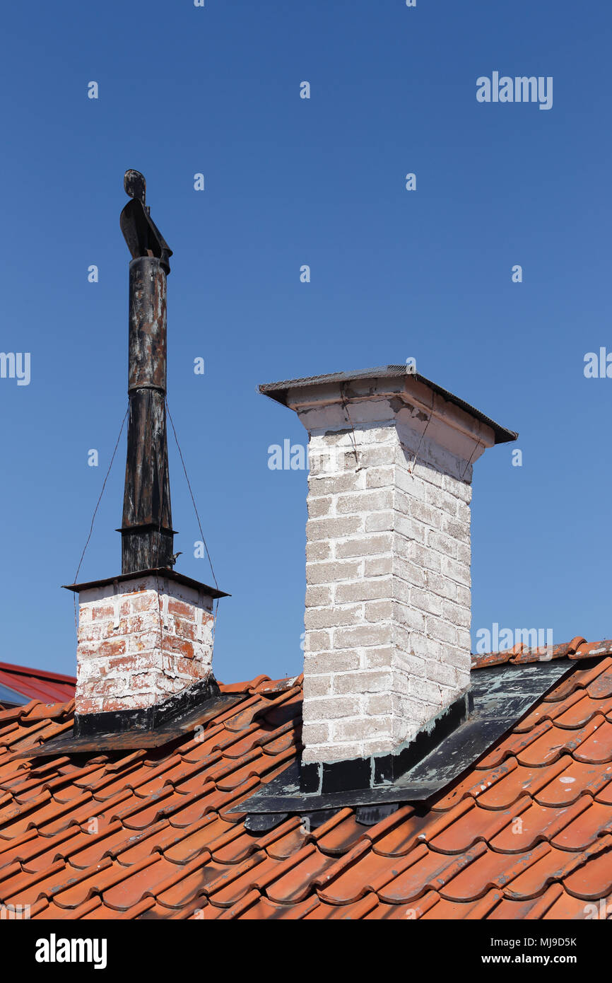 Two brick chimneys hi-res stock photography and images - Alamy