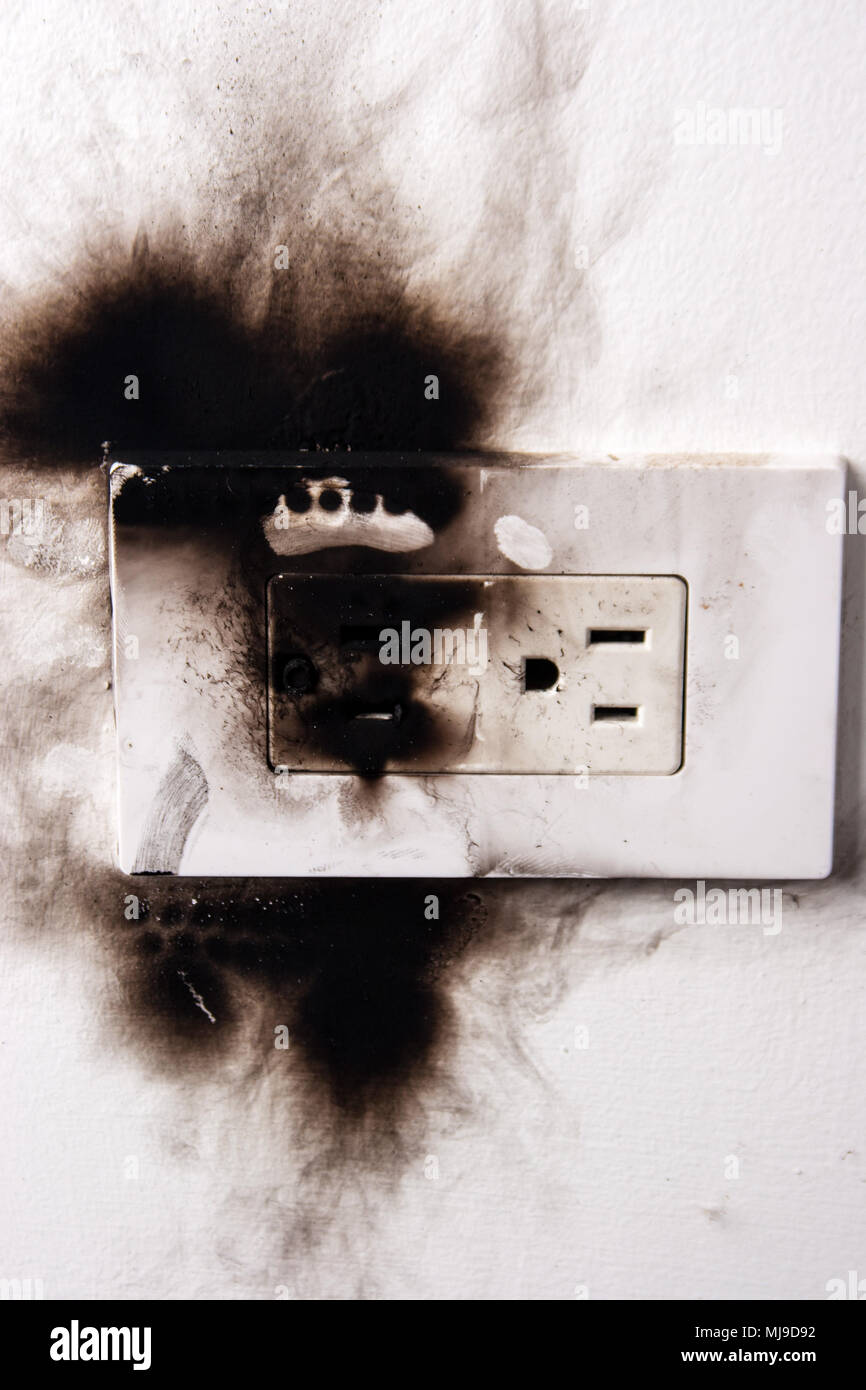 electrical failure in power outlet isolated Stock Photo - Alamy