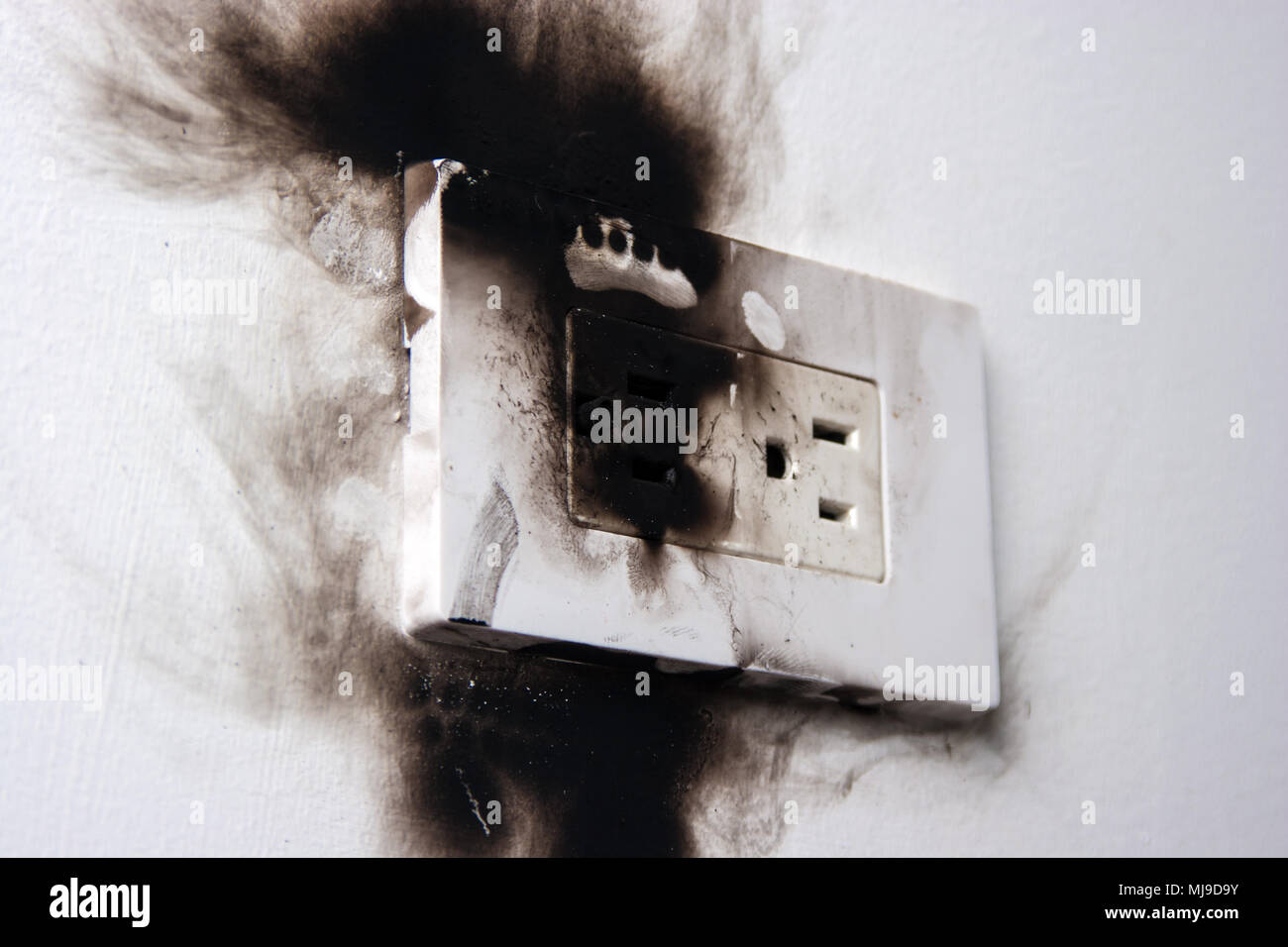 electrical failure in power outlet isolated Stock Photo - Alamy
