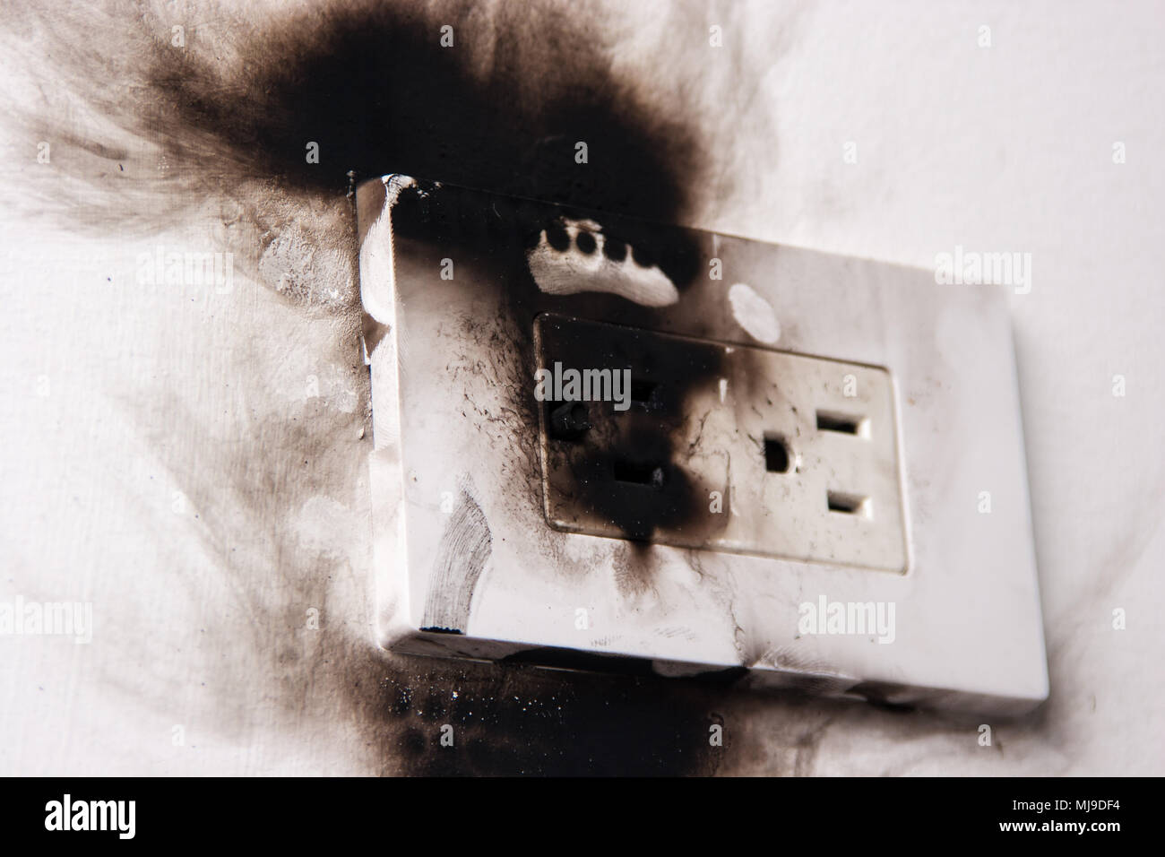electrical failure in power outlet isolated Stock Photo - Alamy