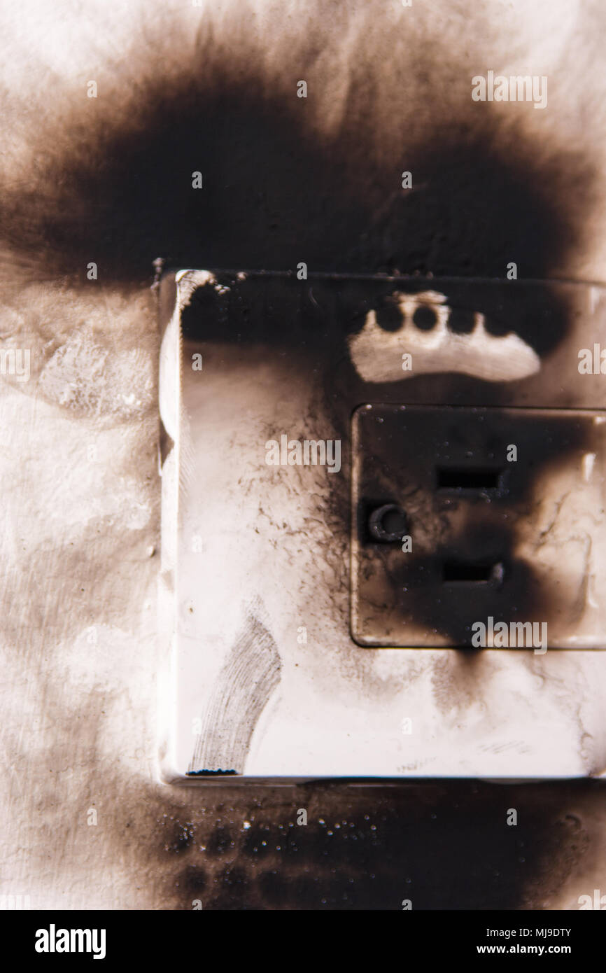 electrical failure in power outlet isolated Stock Photo - Alamy