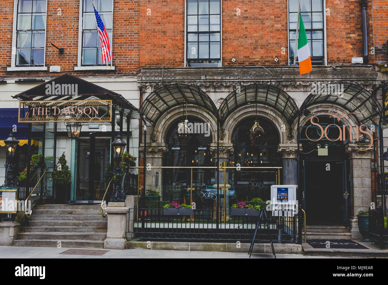DUBLIN, IRELAND - May 1st, 2018: architectural details in Dawson Street ...