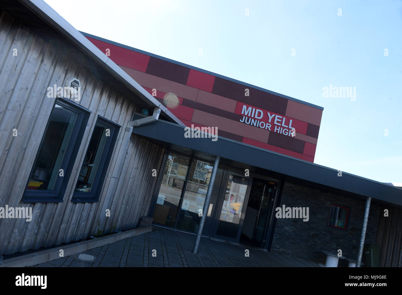 Mid Yell Junior High School in the Island of Yell in Shetland Stock ...