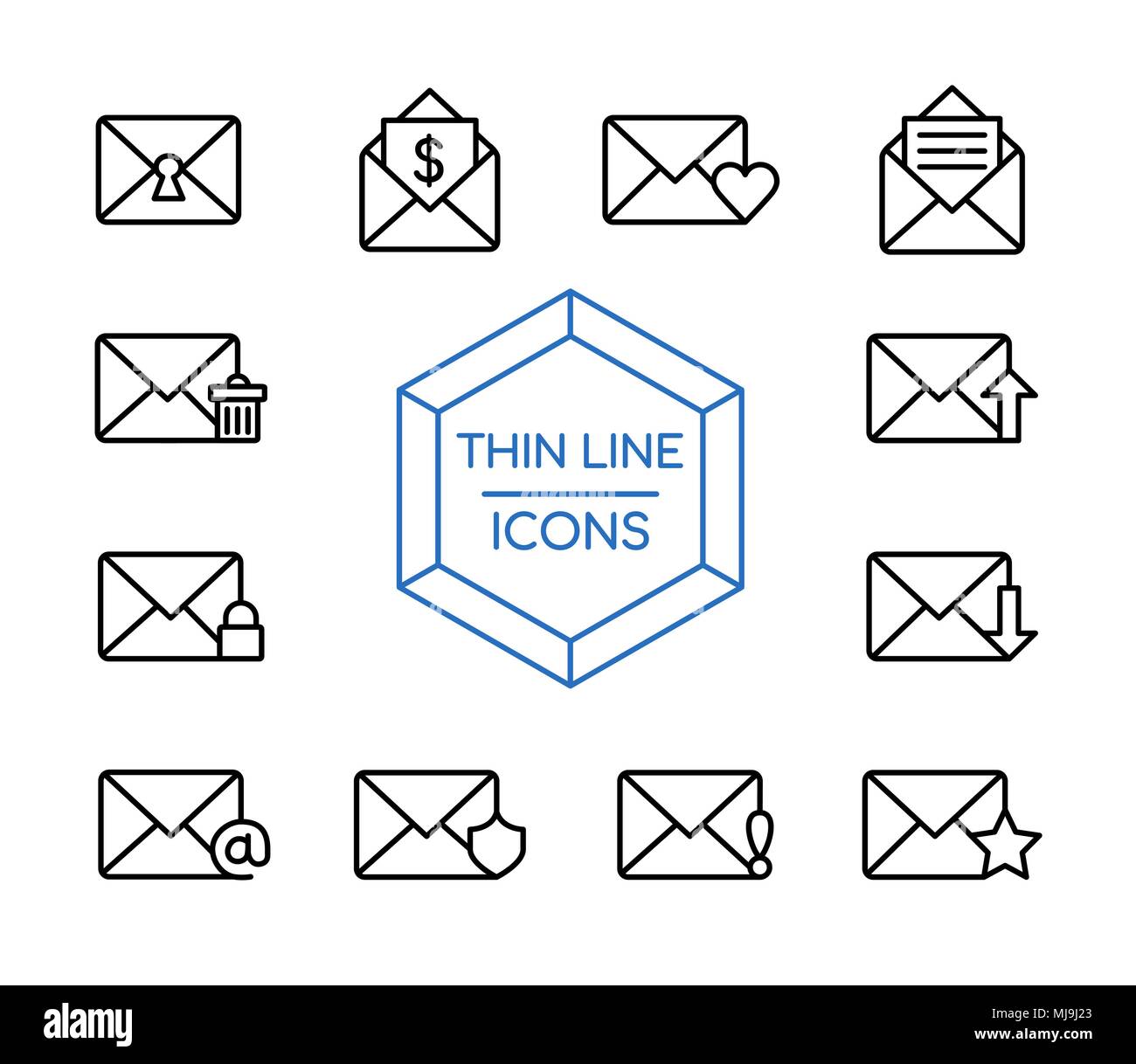 Envelope card icon outline Stock Vector Images - Alamy