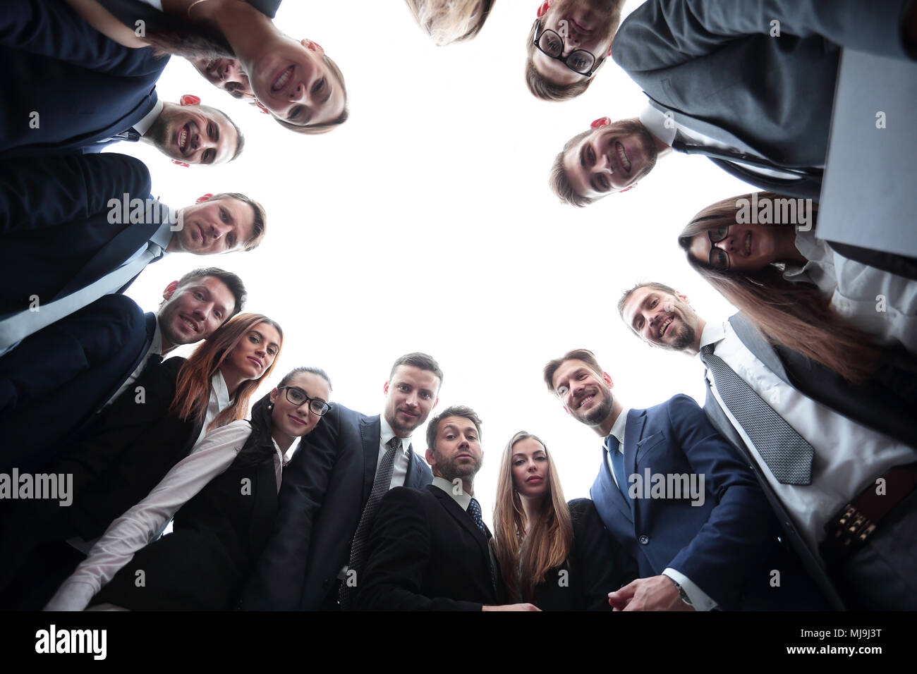 concept of team building.business team standing forming a circle Stock ...