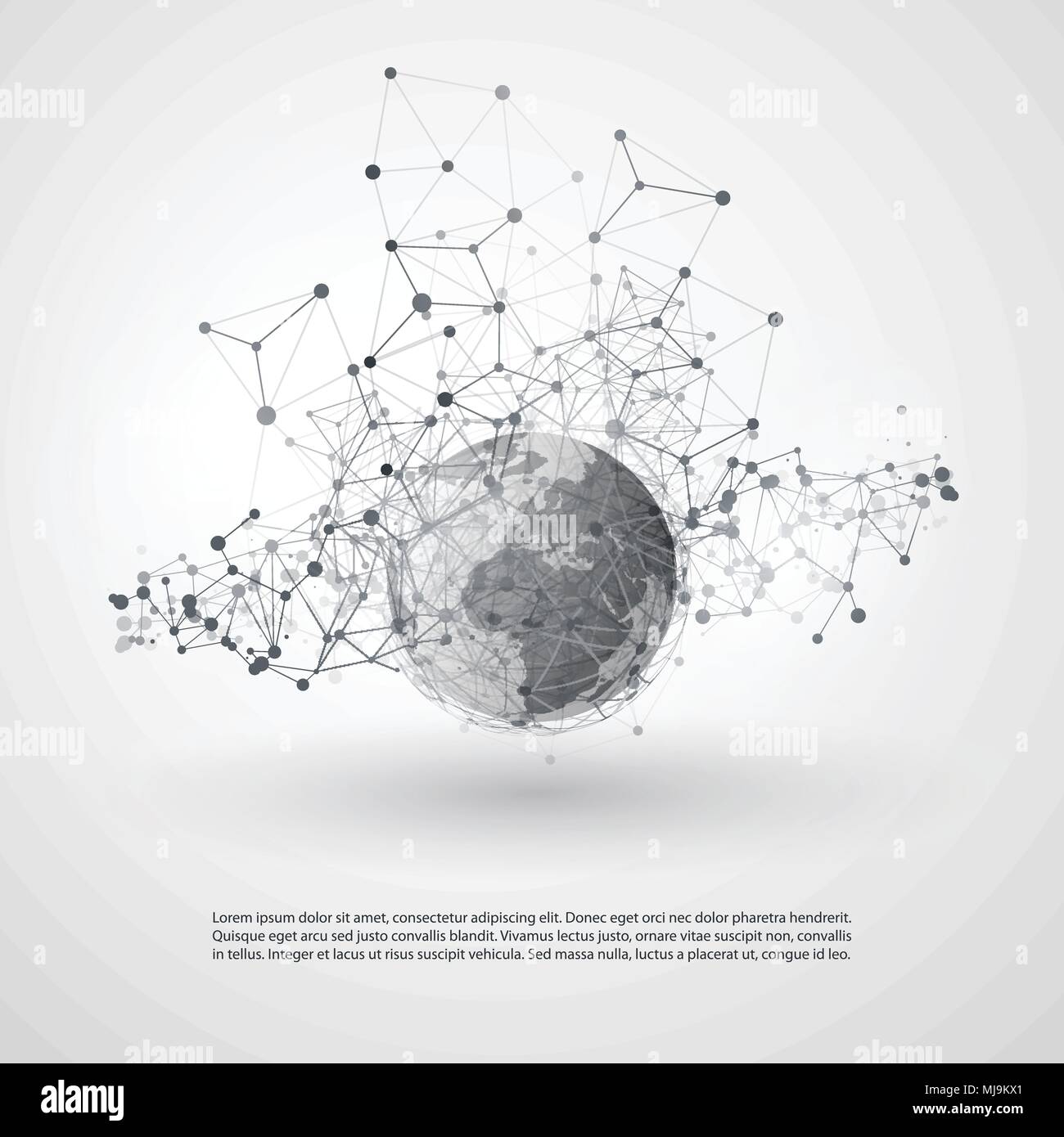 Cloud Computing and Networks Concept with Earth Globe - Global Digital Network Connections ...