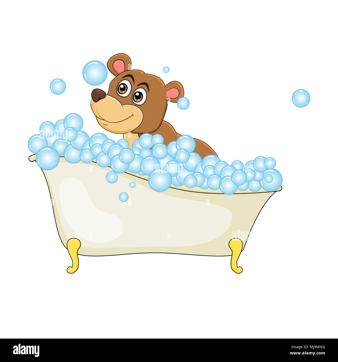 Bathing brown bear Stock Vector Images - Alamy