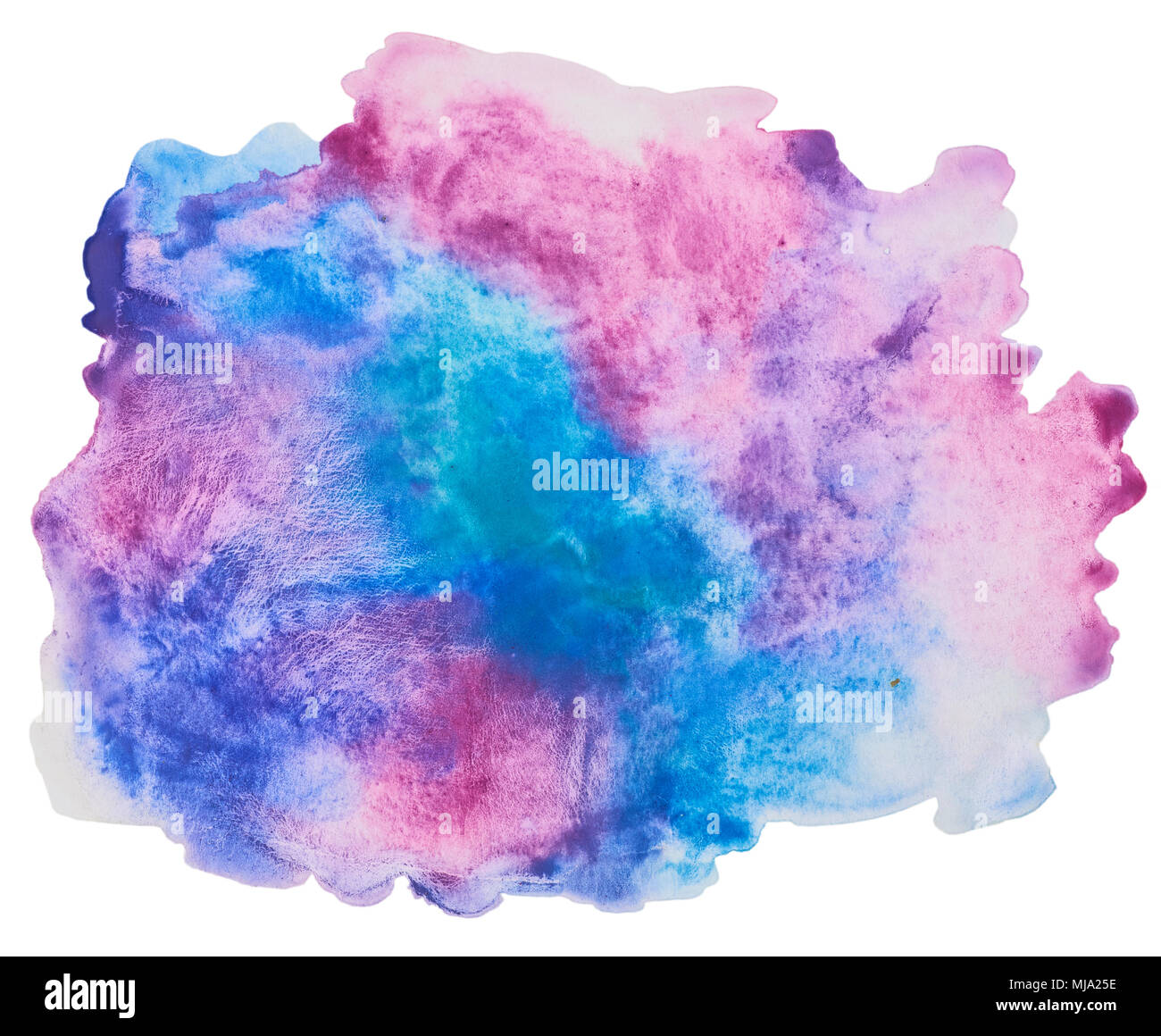 Color, blue - red splash watercolor hand painted isolated on white ...