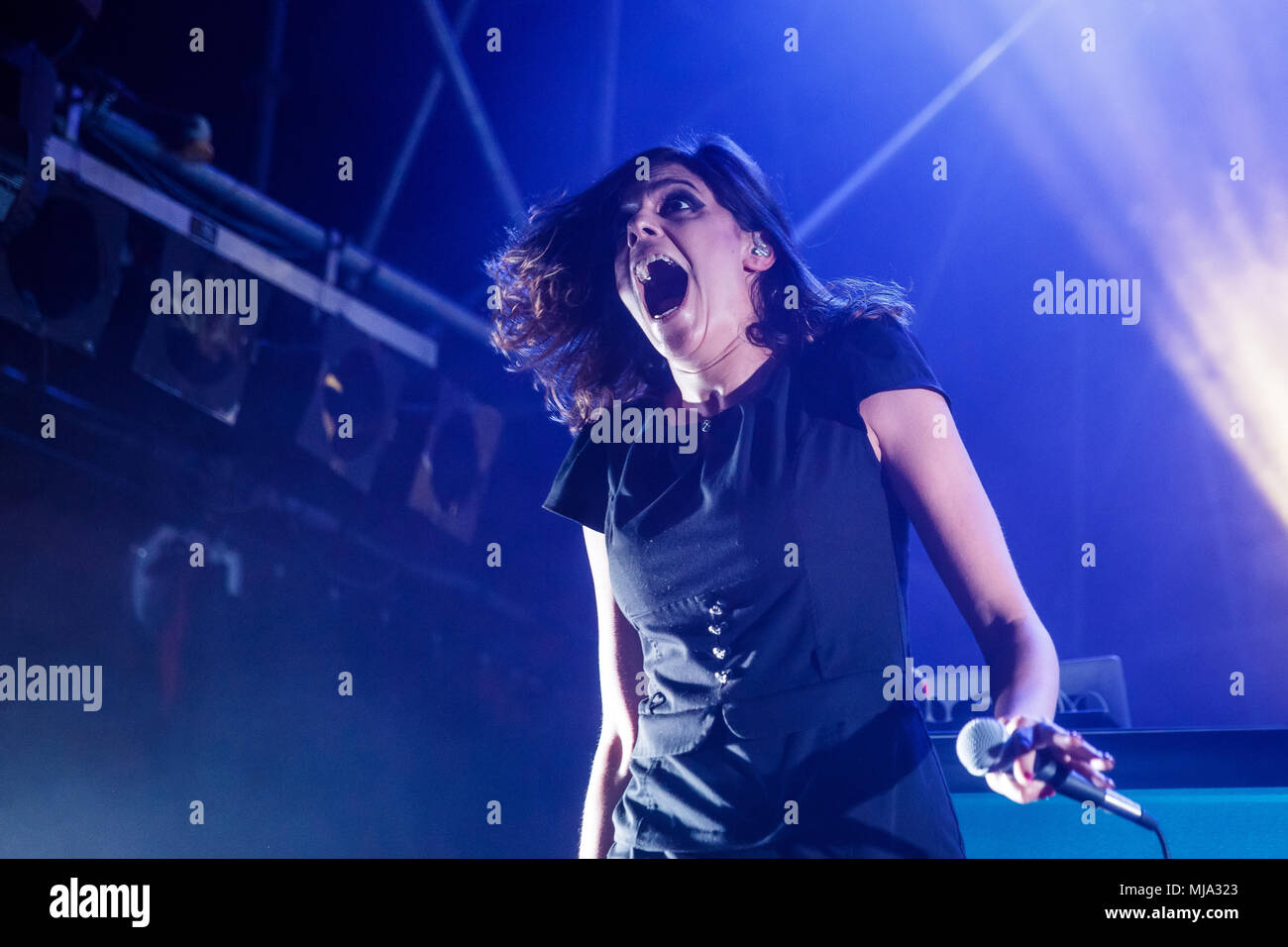 Netherlands, Tilburg - April 20, 2018. The French metal act Igorrr ...