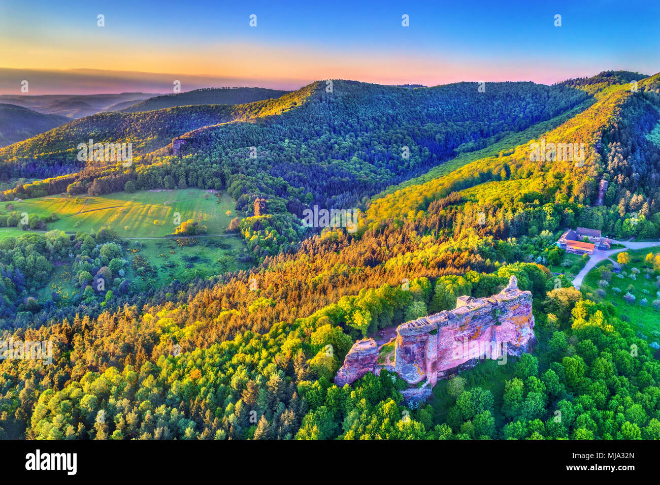Fleckenstein Castle in the Northern Vosges Mountains - Bas-Rhin, France ...