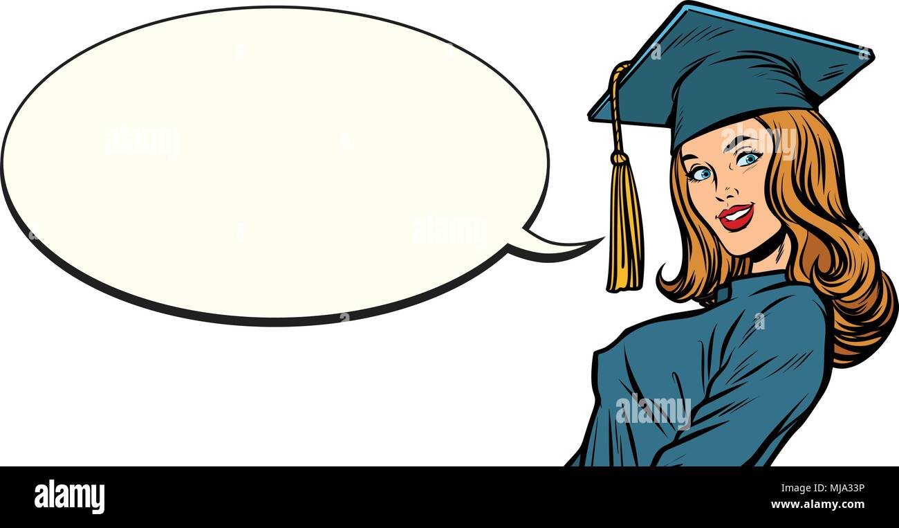 female graduate comic book bubble Stock Vector Image & Art - Alamy