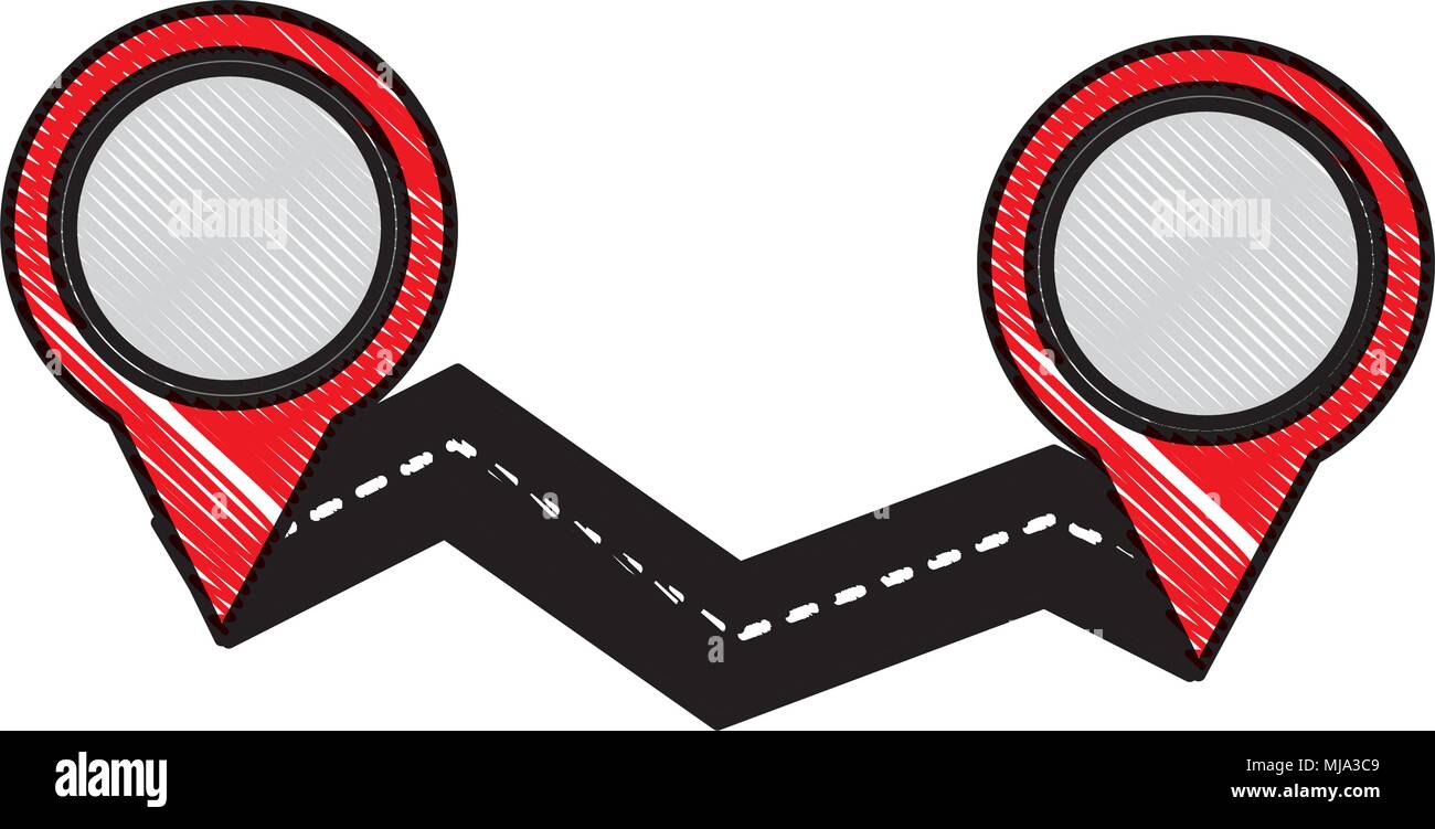 gps navigation road pin map destination image vector illustration Stock ...