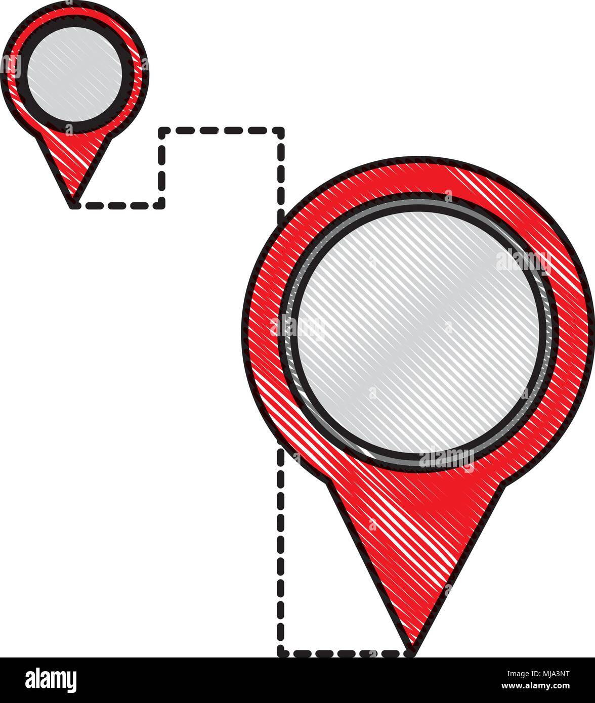 gps navigation pointers pin track displayed vector illustration Stock ...